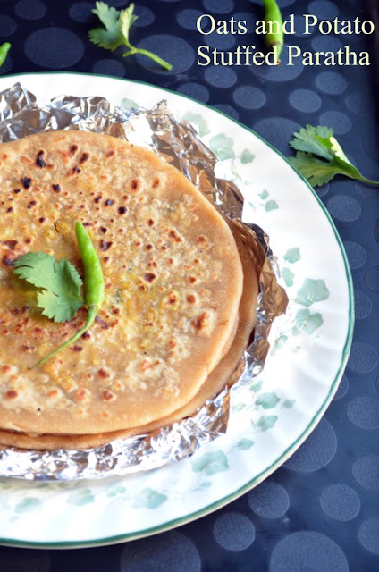 Oats and Potato Stuffed Paratha ~ Nalini'sKitchen